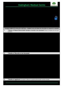 IG008 Subject Access Request Form – Hedingham Medical Centre